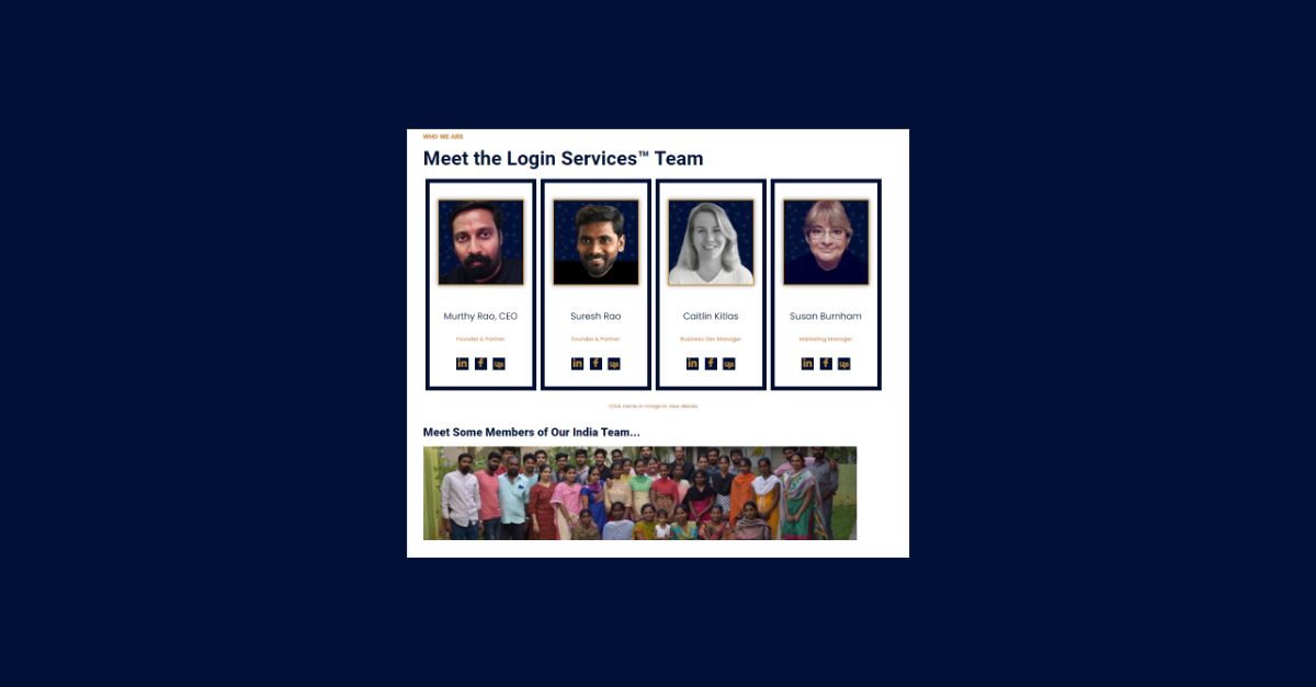 Our Team | LOGIN SERVICES™ Business Process Outsourcing Services